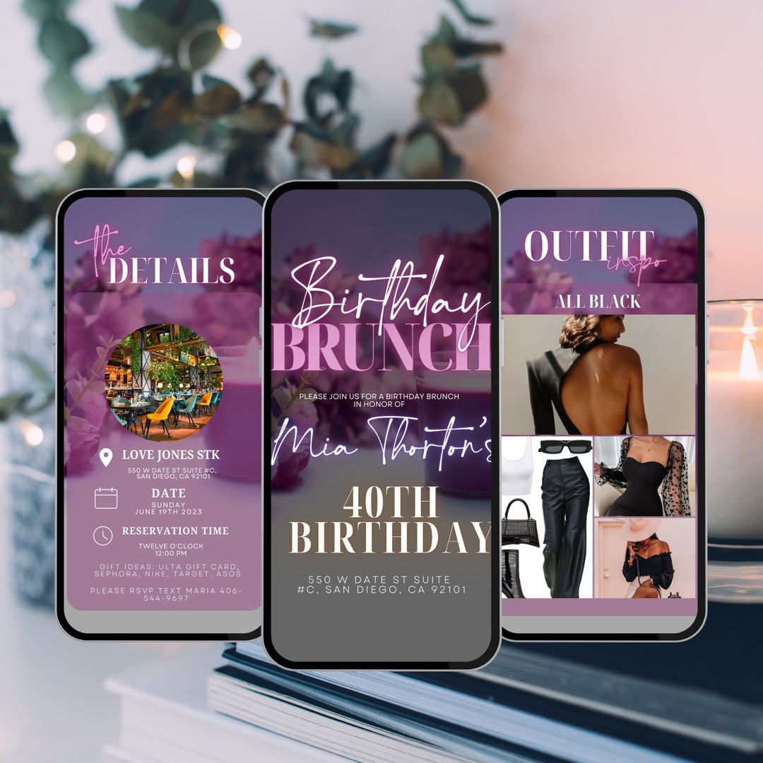 Birthday Brunch Invitation, Brunch & Bubbly, Brunch Evite, Brunch ...