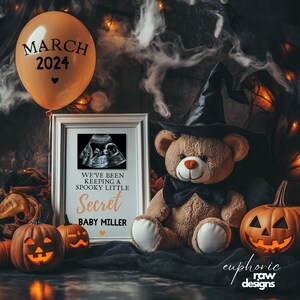 Halloween Surprise Pregnancy Announcement, Fall Digital Template ...