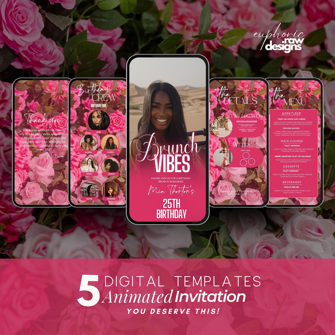 Brunch Flyer Invite, Digital Birthday Brunch Invitation, Brunch ...