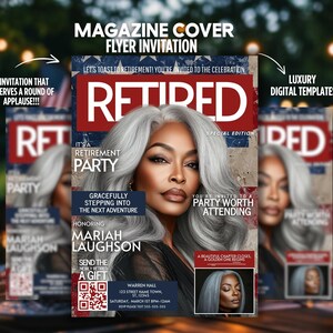 Retirement Party Invitation: Magazine Cover Flyer (digital) - Etsy