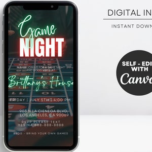 Digital Game Night Flyer, Game Night Invitation, Board Game Invite, Family Game Night, Game ...