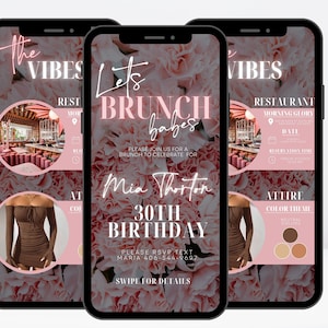 Brunch Flyer Invite, Digital Birthday Brunch Invitation, Brunch ...