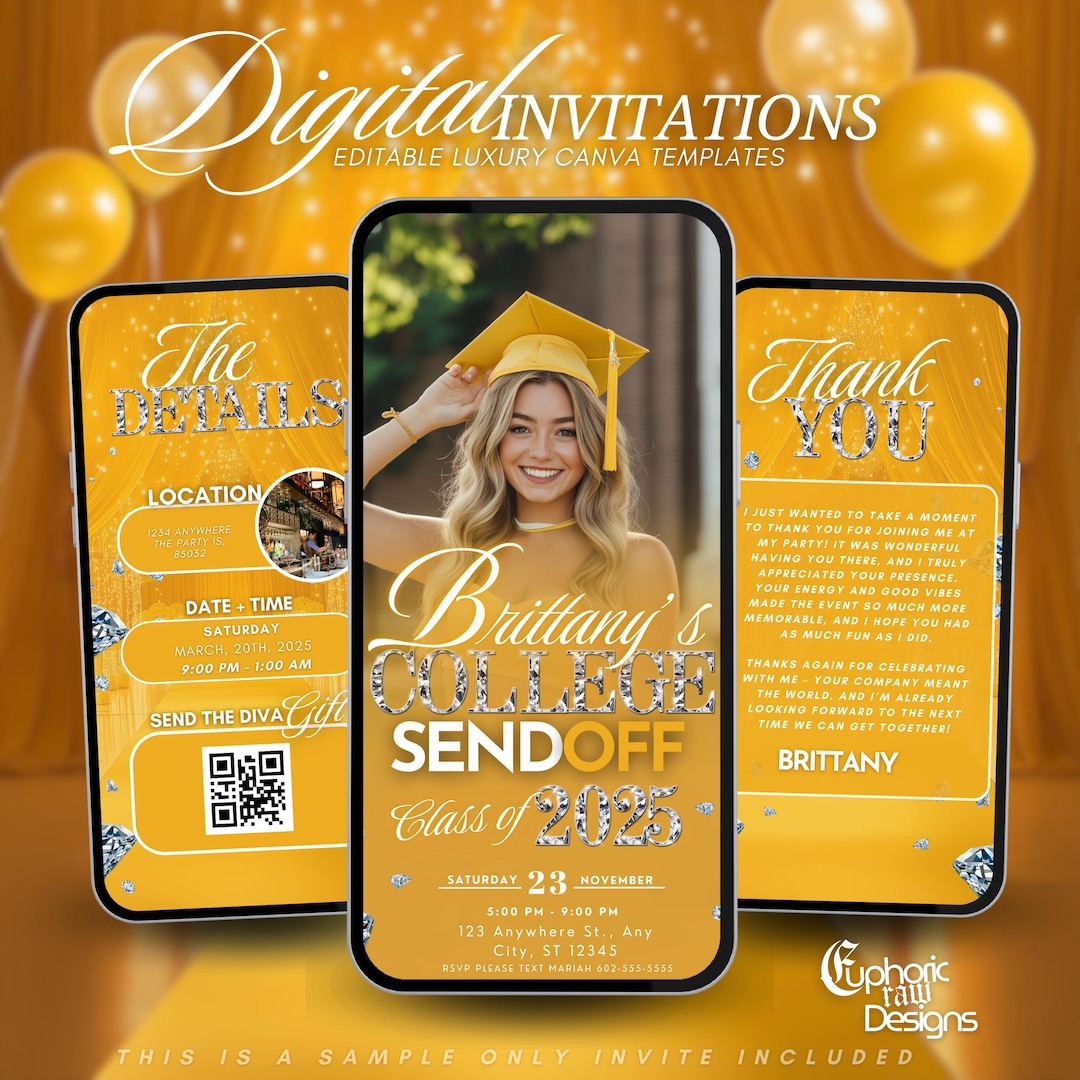 Graduation Send-off Invitation: Yellow Trunk Party, Photo Farewell ...