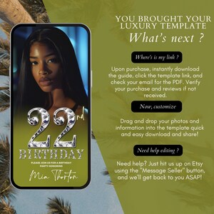 22nd Birthday Invitation Editable Neon Palm Trees, Animated Invite for ...