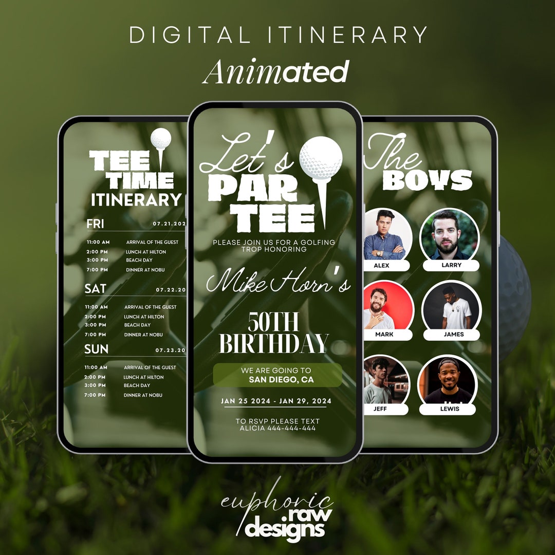 Golf Trip Planner Template - Editable Golf Itinerary, Golf Weekend ...