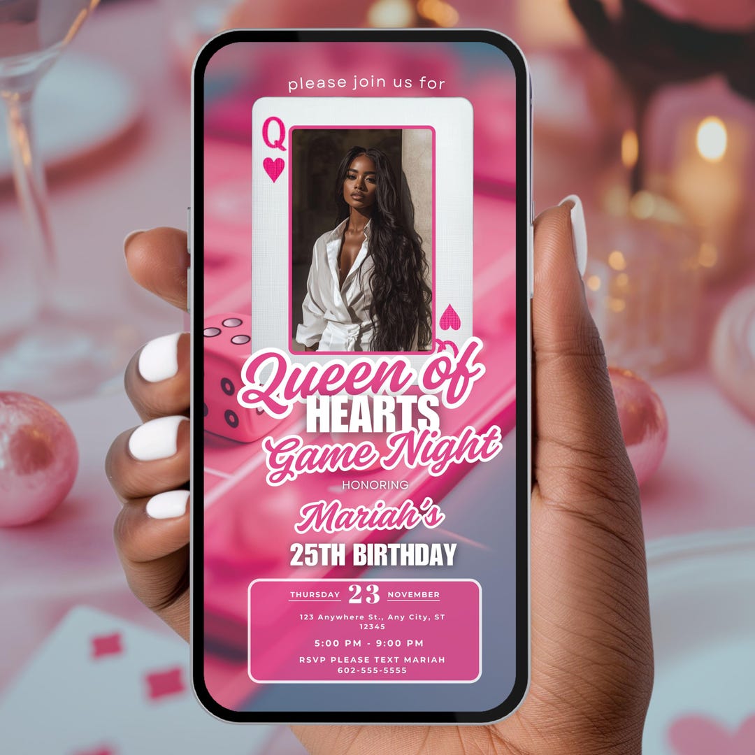Digital Game Night Birthday Invitation, Pink Editable Sleepover Evite ...