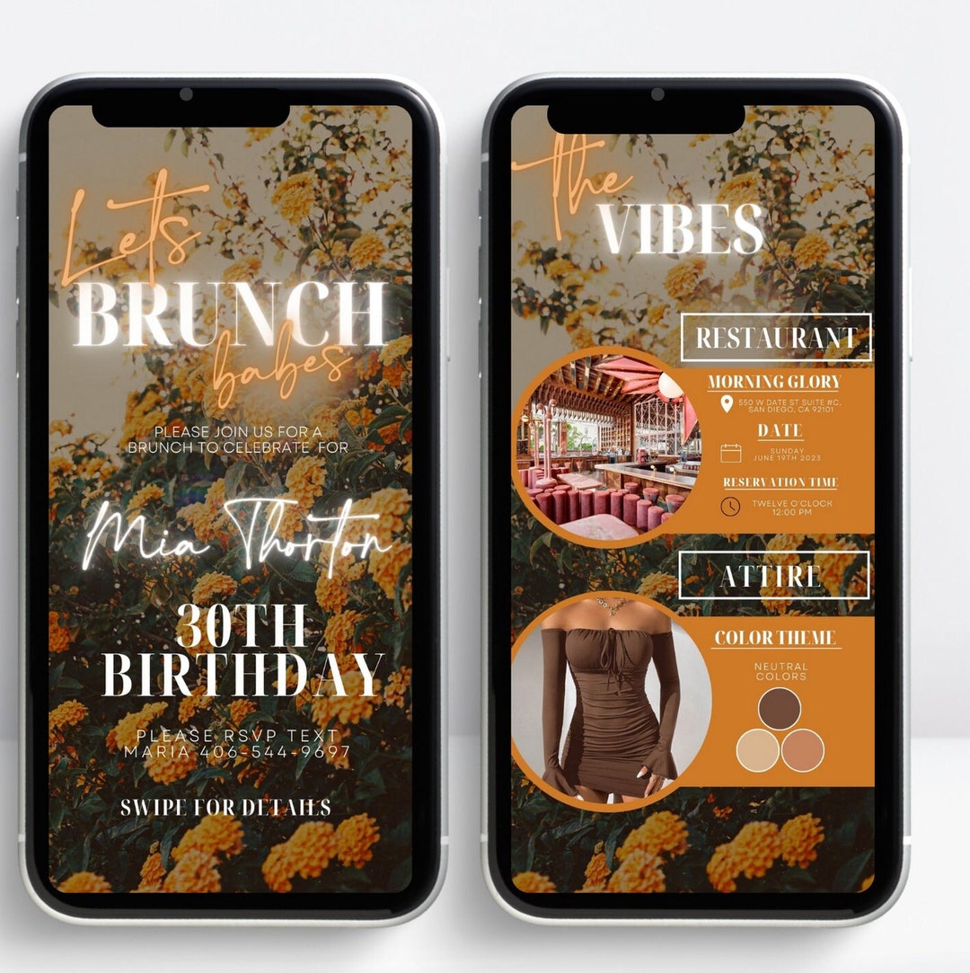 Brunch Flyer Invite, Digital Birthday Brunch Invitaiton, Brunch ...