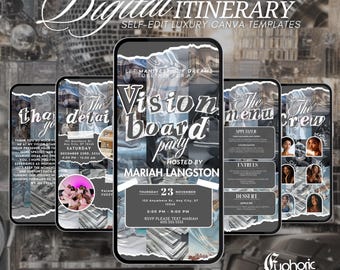 New Years 2025 Vision Board Party Invitation, Manifestation Gathering ...