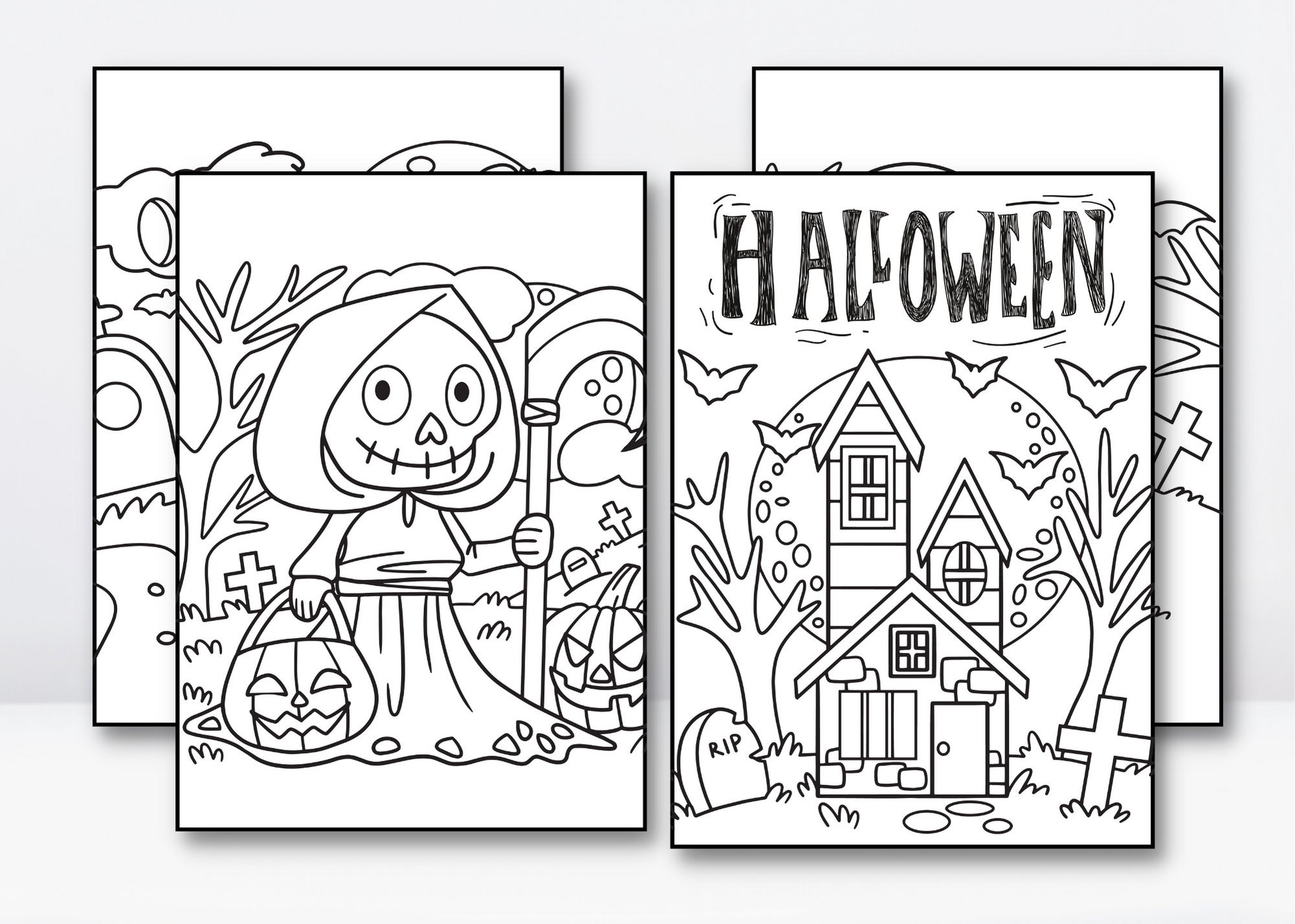 Coloring Page for Kids Halloween Themed Coloring Book - Etsy