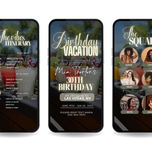 Birthday Weekend Itinerary Template, Girls Trip Planner, Weekend Trip ...