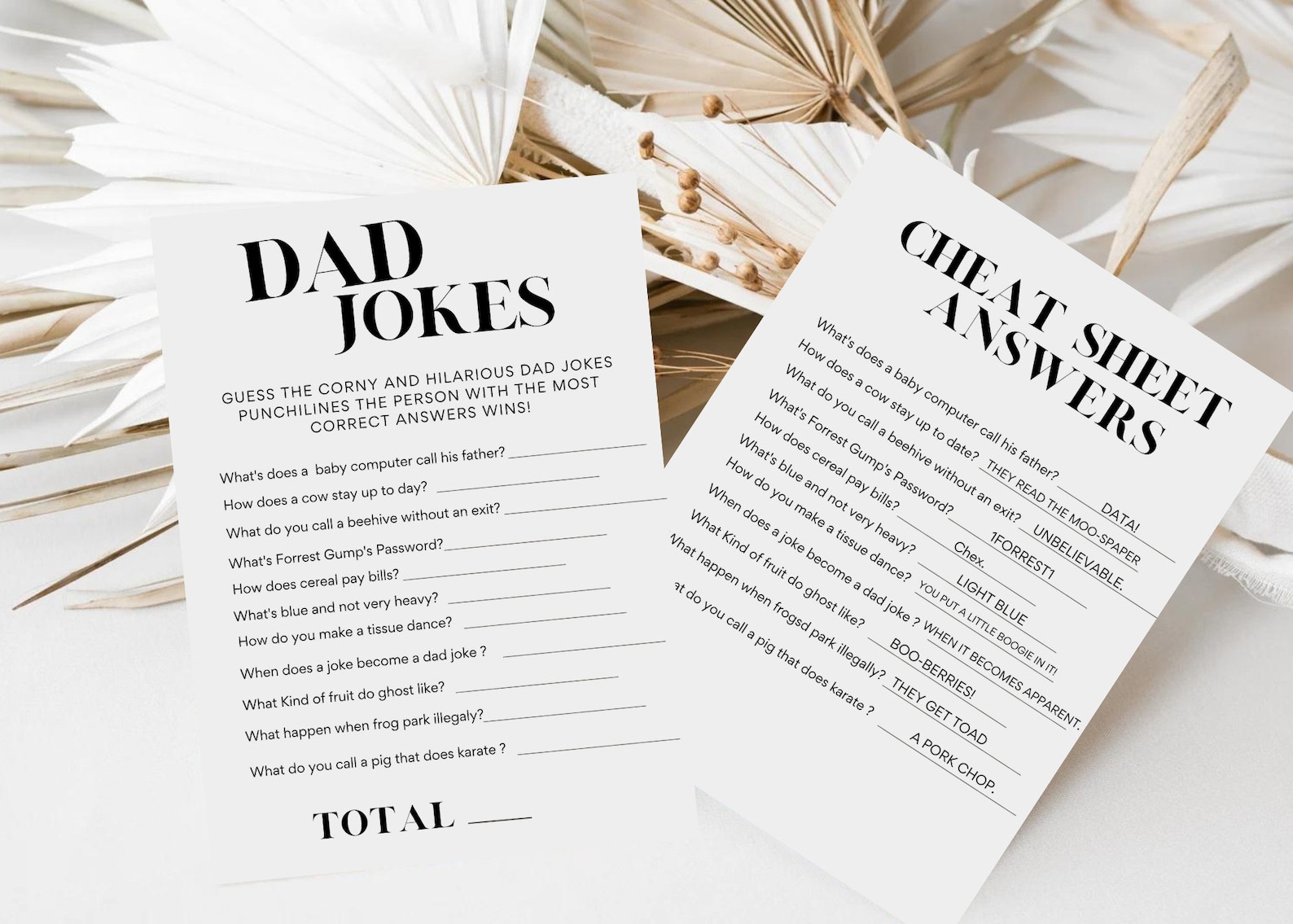 Dad Jokes Baby Shower Game Dad Games Trivia Riddles Funny - Etsy
