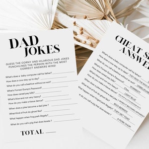 Dad Jokes Baby Shower Game | Dad Games Trivia | Riddles Funny Jokes | W ...