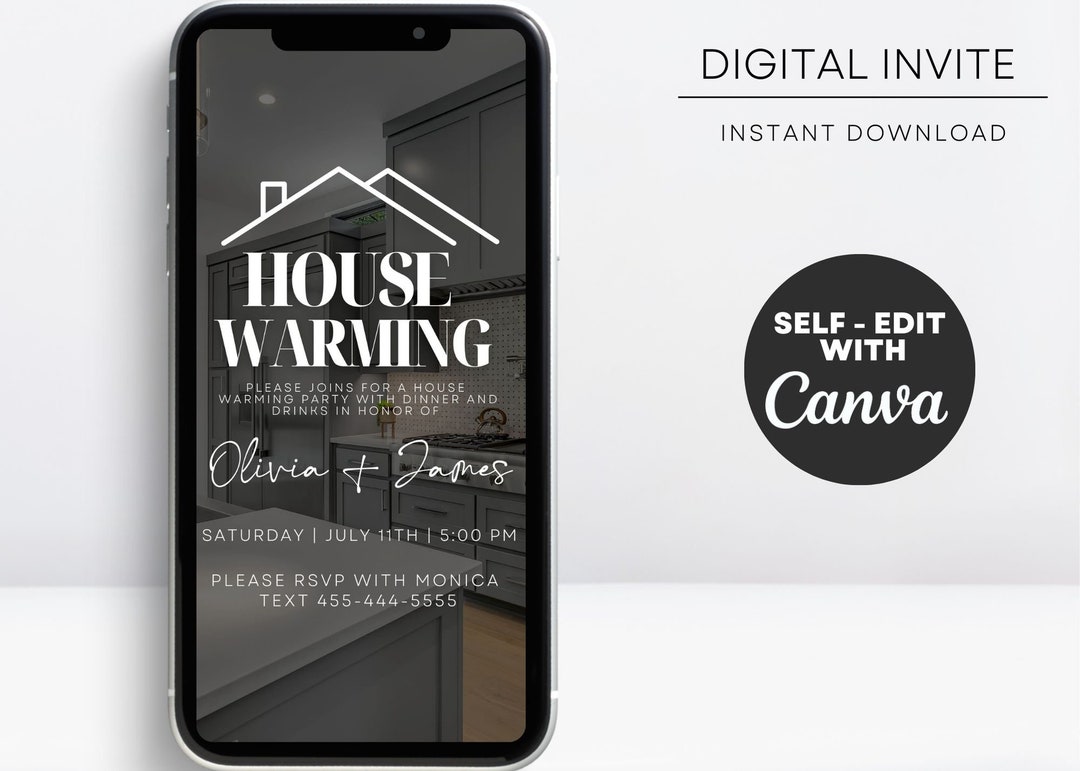 Digital House Warming Invitation, New Home Invite, Housewarming Invite ...