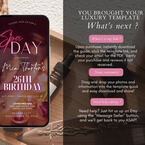 Digital Spa Day Invitation, Spa Party Birthday Itinerary, Sms ...