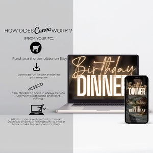 Digital Birthday Dinner Invitation: Editable Animated Video (canva) - Etsy