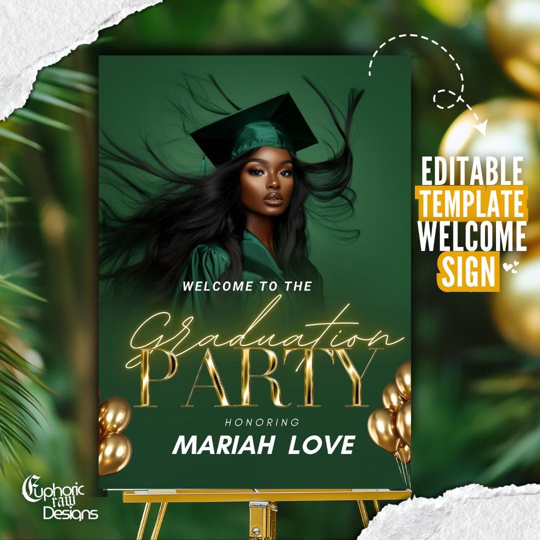 Digital Graduation Welcome Sign Template, Class of 2026 Printable Grad ...