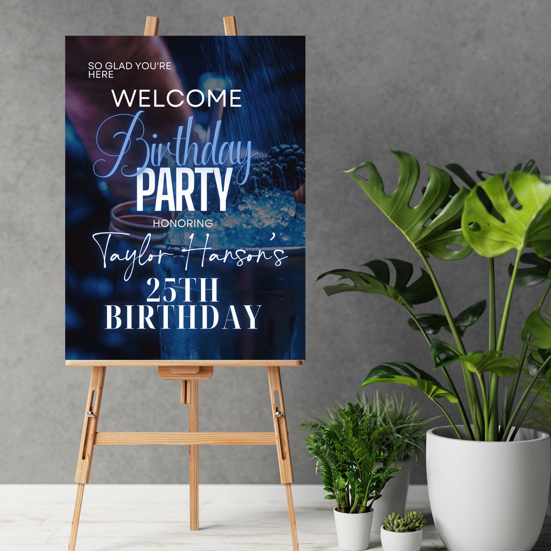 Birthday Party Welcome Sign Printable Sign Birthday Sign - Etsy