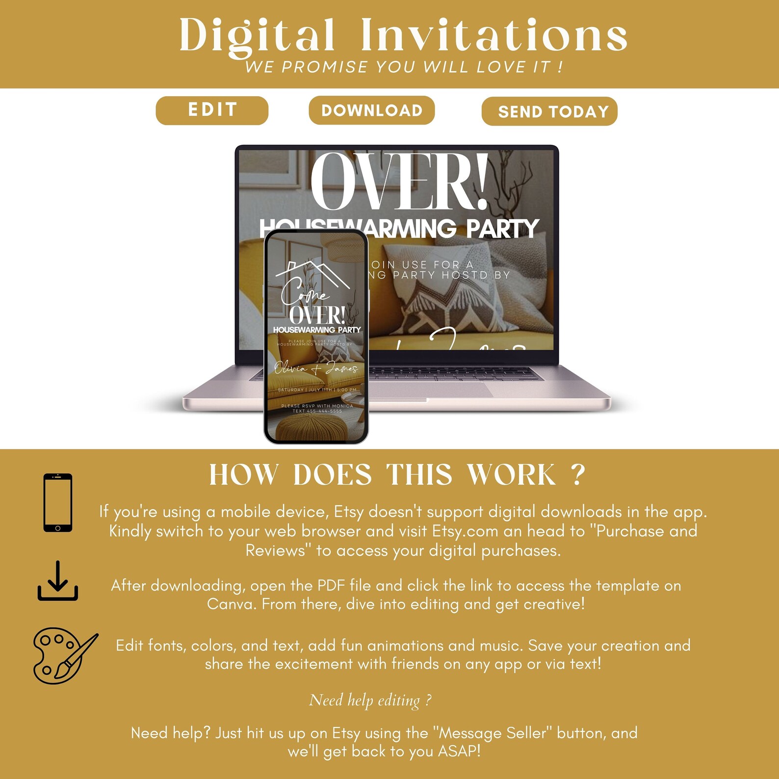 Digital House Warming Invitation, New Home Invite, Housewarming Invite ...