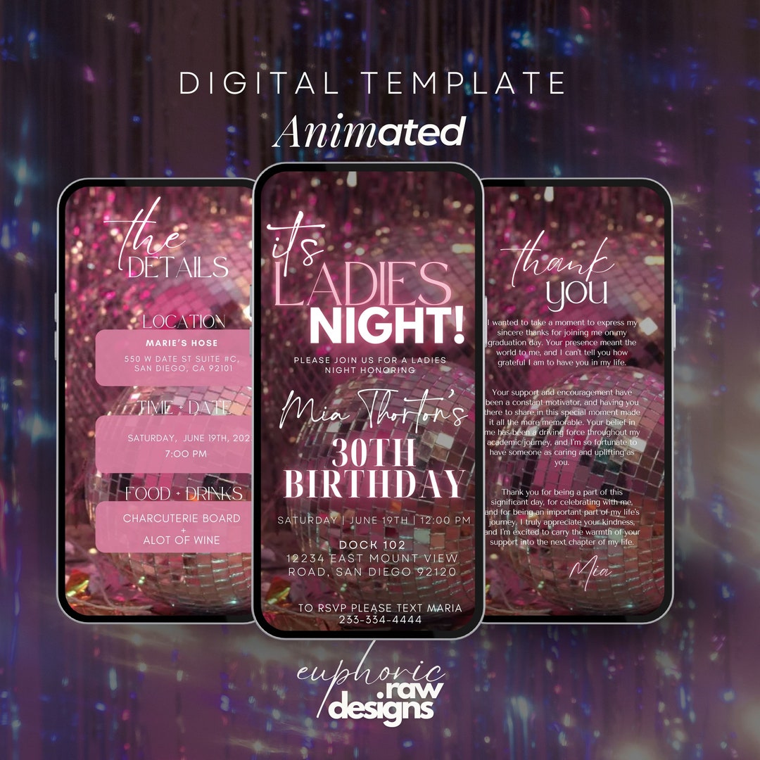 Ladies Night Out, Birthday Party Invitation, Girls Night Out Invitation ...