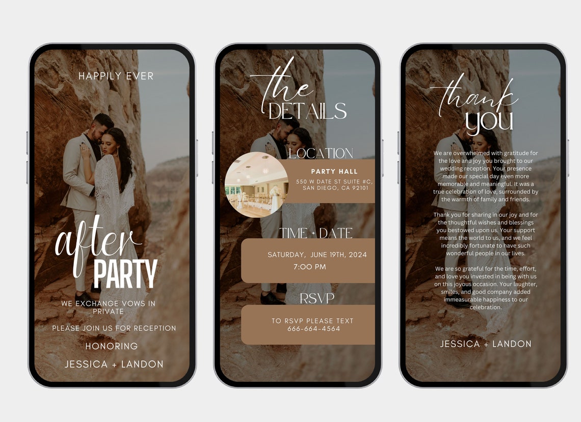 Wedding After Party Electronic Invite With Photo, Happily Ever After ...