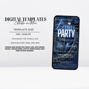 Denim Invitation, Denim Birthday Invitation, Denim Invitation, Denim ...