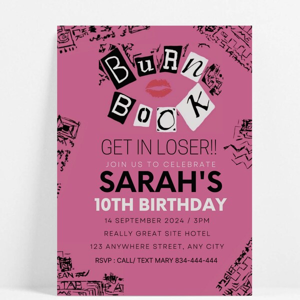 Mean Girls Bachelorette Invitation - Etsy Australia