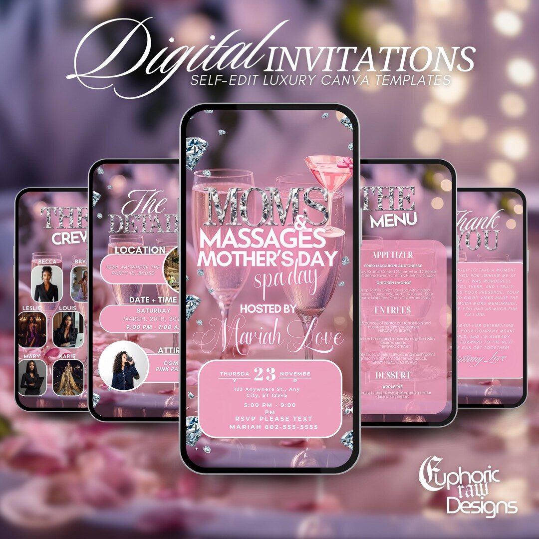 Mother's Day Spa Girls' Night Invitation, Mother's Day Spa Party Invite ...