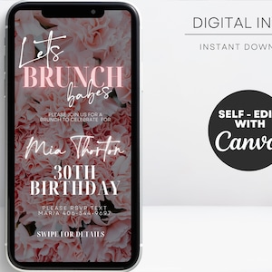 Brunch Flyer Invite, Digital Birthday Brunch Invitation, Brunch ...