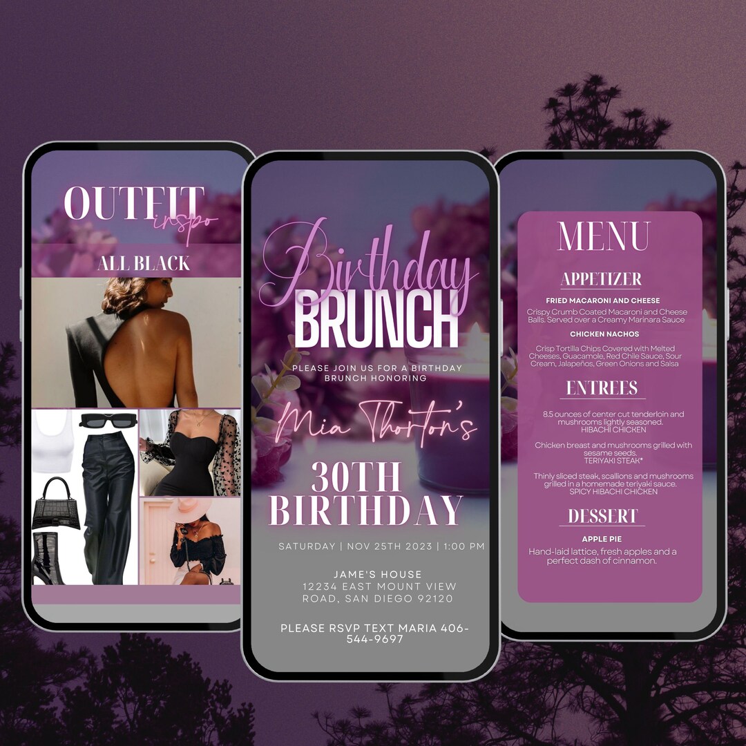Birthday Brunch Invitation Brunch Flyer, Digital Birthday Brunch Invite ...