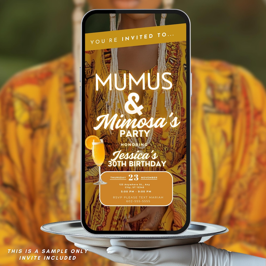 Digital Mumus Birthday Mimosa Party Invitation, Brunch Party Evite ...