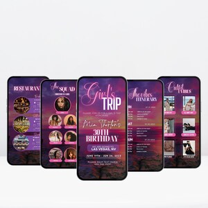 Girls Trip Itinerary Itinerary Template Travel Itineray - Etsy