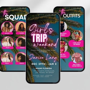 Birthday Weekend Itinerary, Birthday Invitation, Digital Itinerary ...