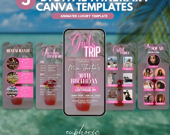 Girls Trip Itinerary, Itinerary Template, Travel Itineray, Birthday ...