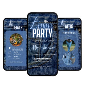 Denim Invitation, Denim Birthday Invitation, Denim Invitation, Denim ...