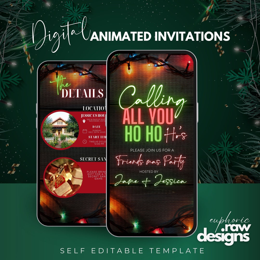 Christmas Party Invitation, Friendsmas Invitation, Friends Christmas ...