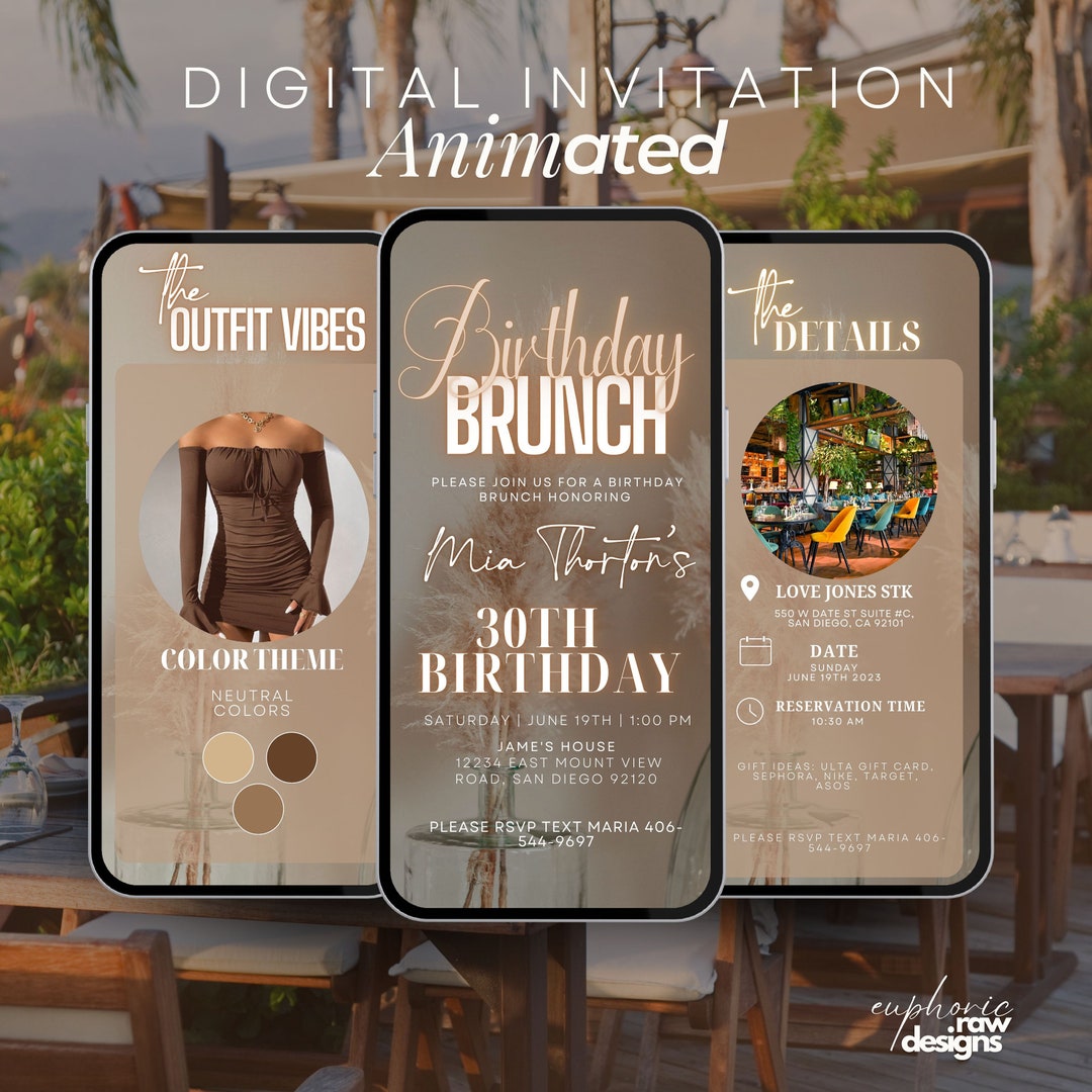 Brunch Flyer Invite, Digital Birthday Brunch Invitation, Brunch ...