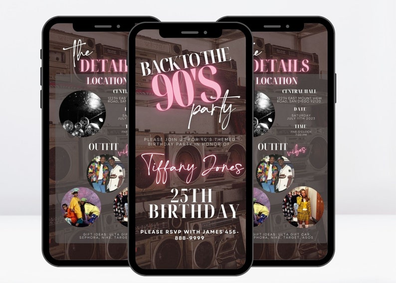 Digital 90s Birthday Invitation 90s Party Invite House Party - Etsy