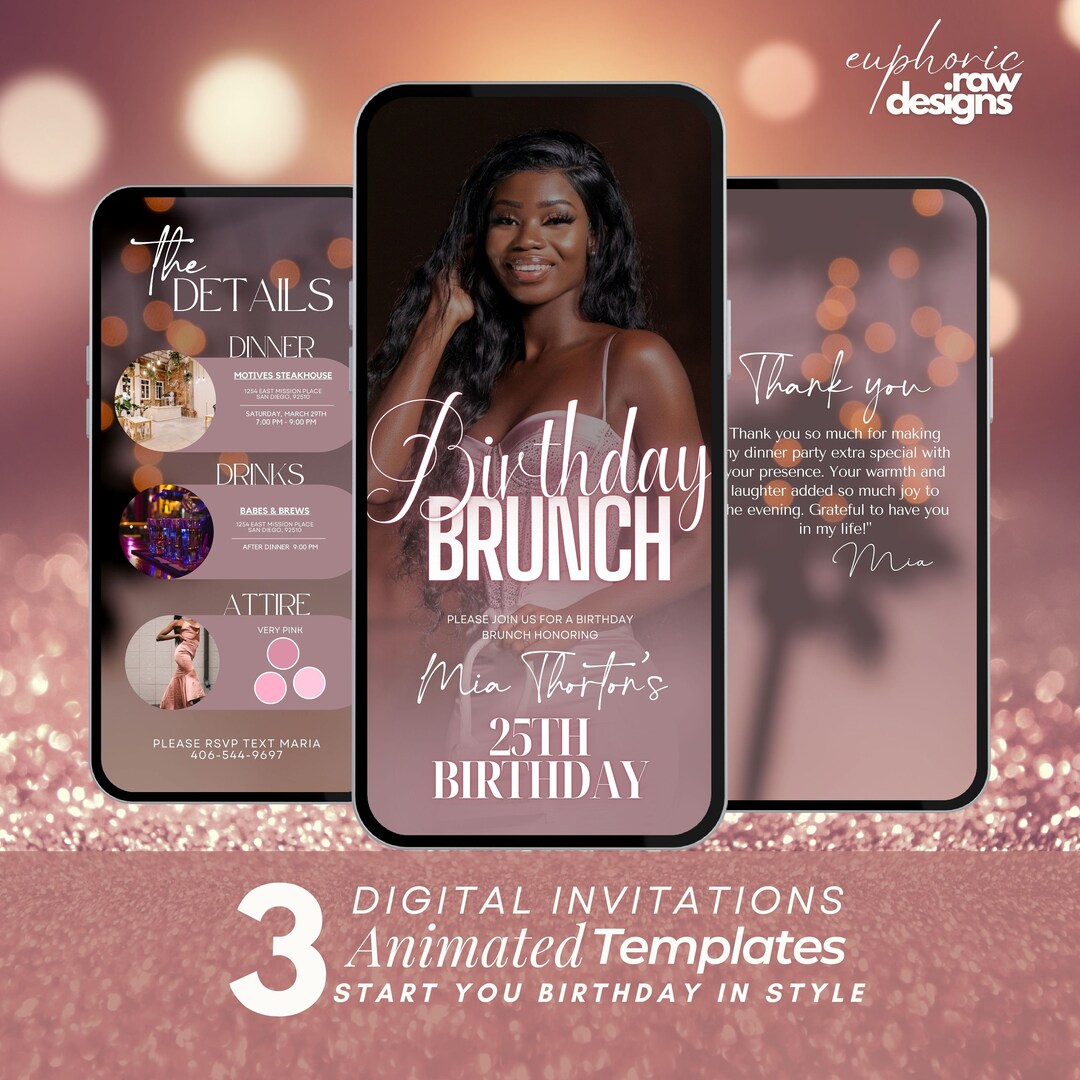 Brunch Flyer Invite, Digital Birthday Brunch Invitation, Brunch ...