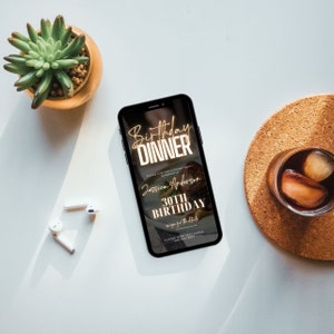 Digital Birthday Dinner Invitation: Editable Animated Video (canva) - Etsy