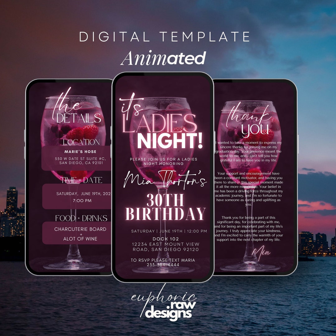 Ladies Night Out, Birthday Party Invitation, Girls Night Out Invitation ...