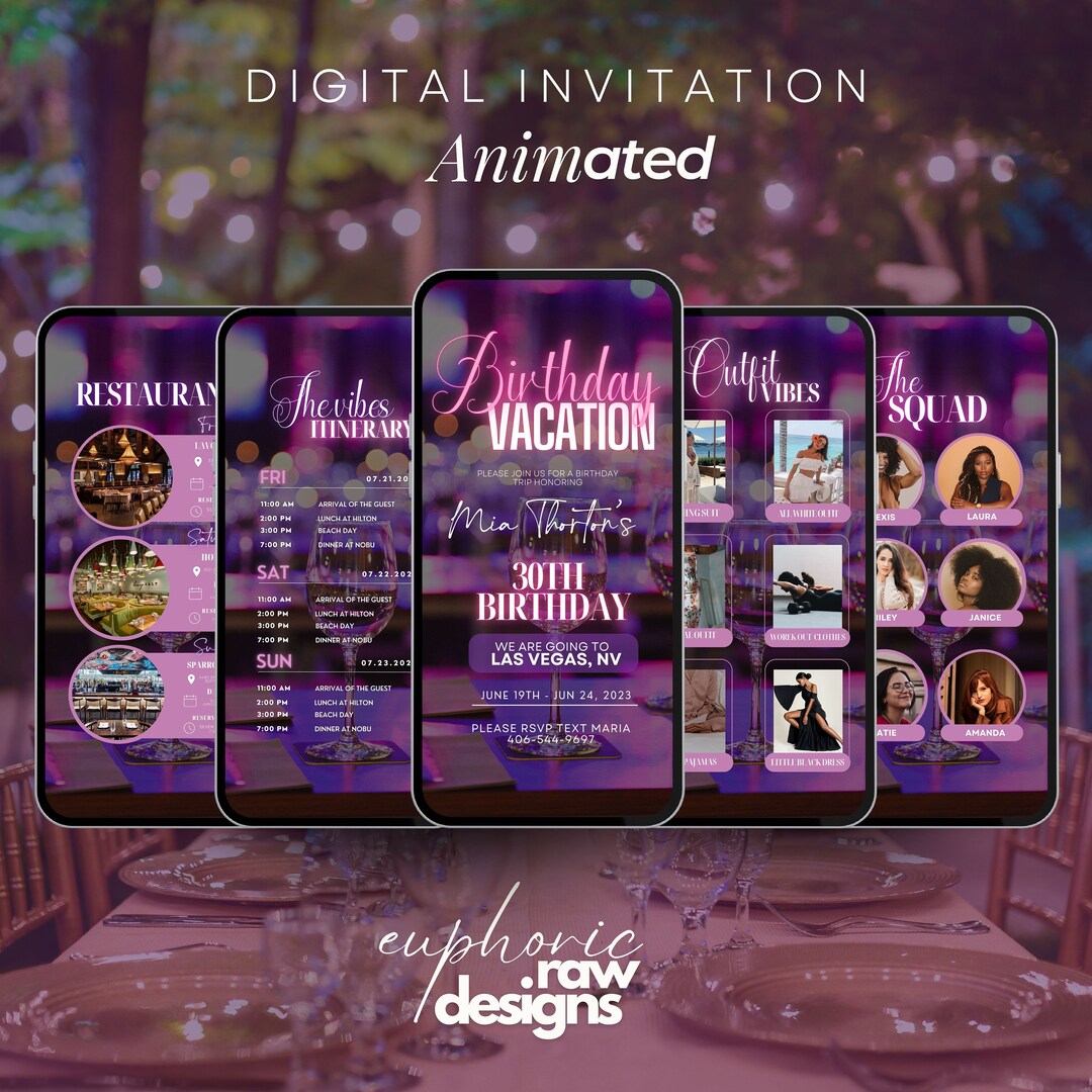 Birthday Weekend Itinerary Template, Weekend Trip Itinerary, Girls Trip ...