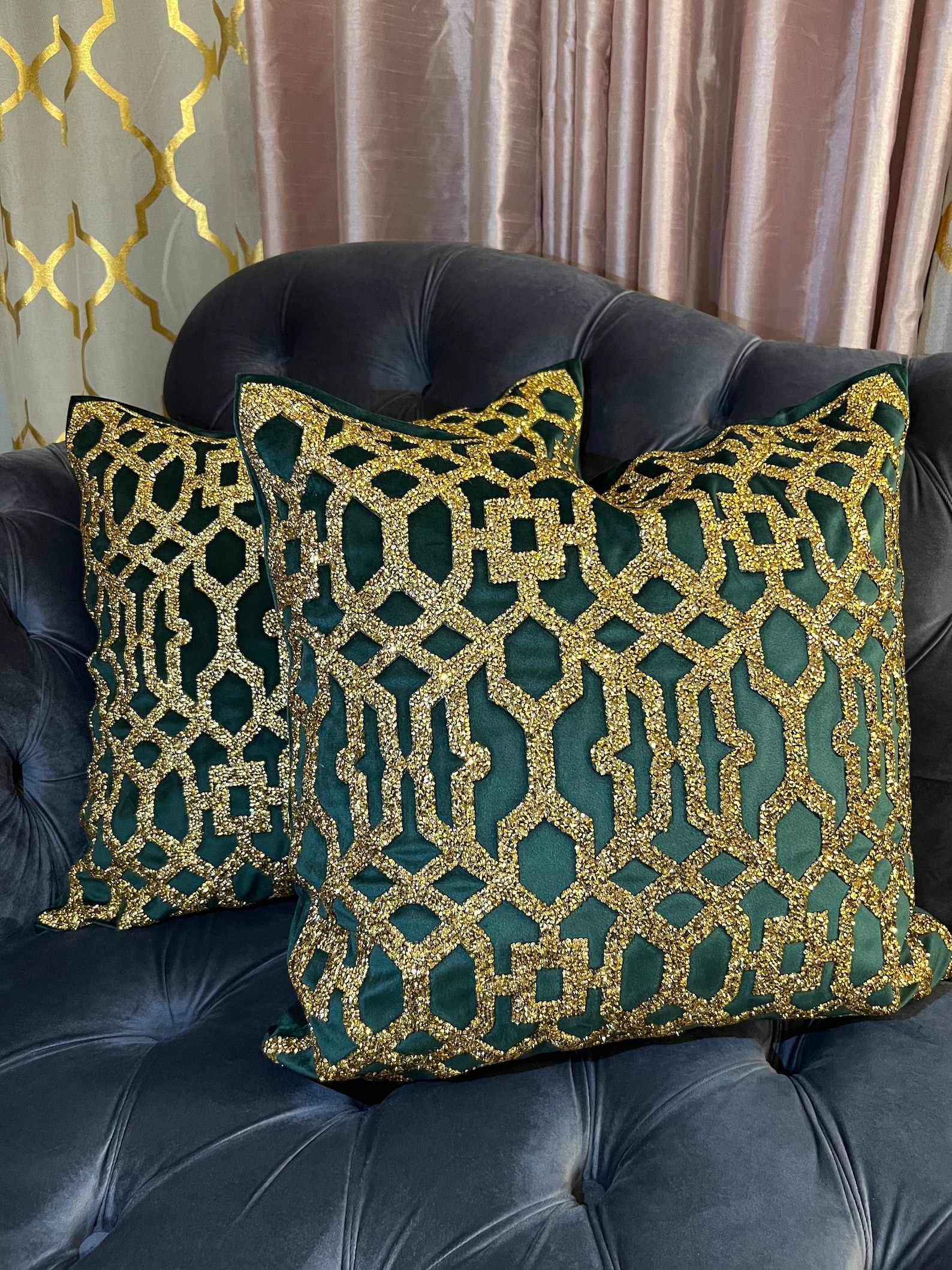Luxury Rhinestone Throw Pillow Cover - Etsy