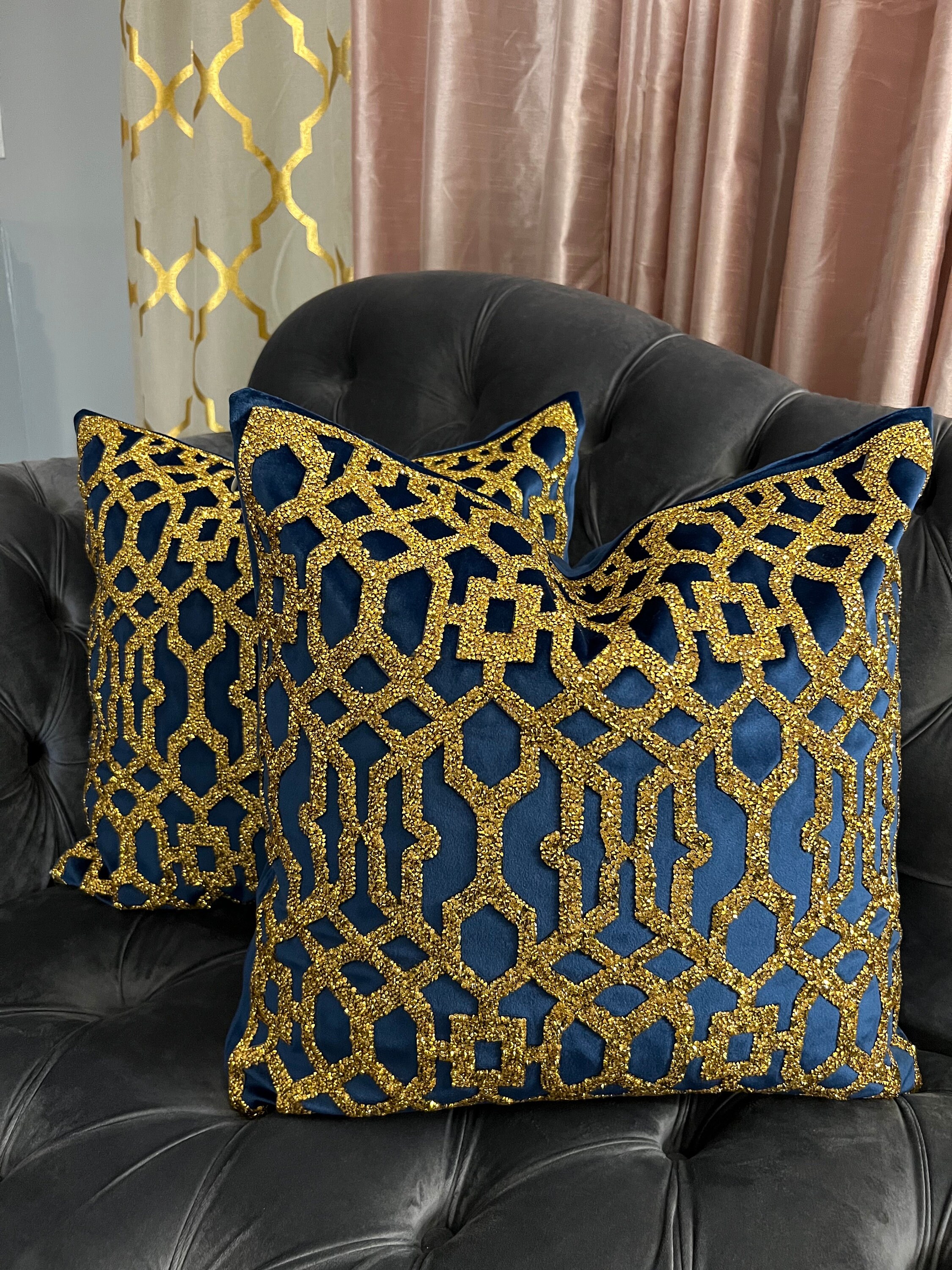 Luxury Rhinestone Throw Pillow Cover - Etsy
