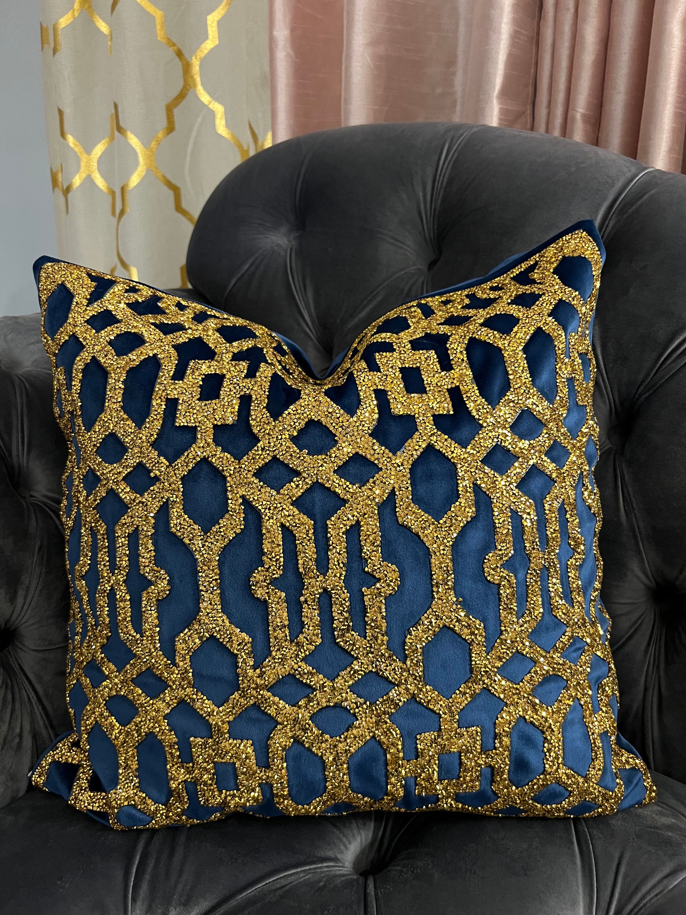 Luxury Rhinestone Throw Pillow Cover - Etsy