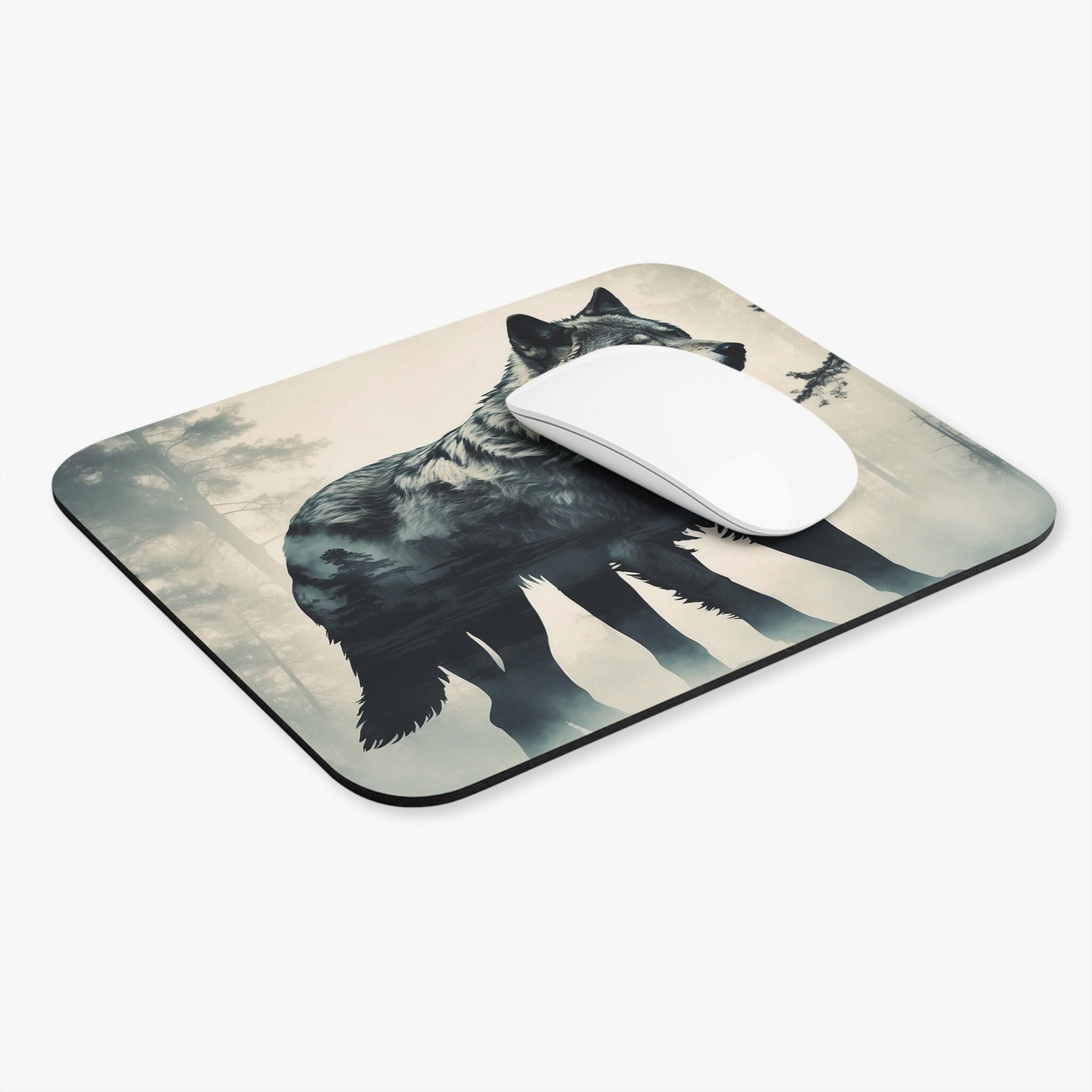 Mystical Wolf in Fog Mouse Pad - Etsy