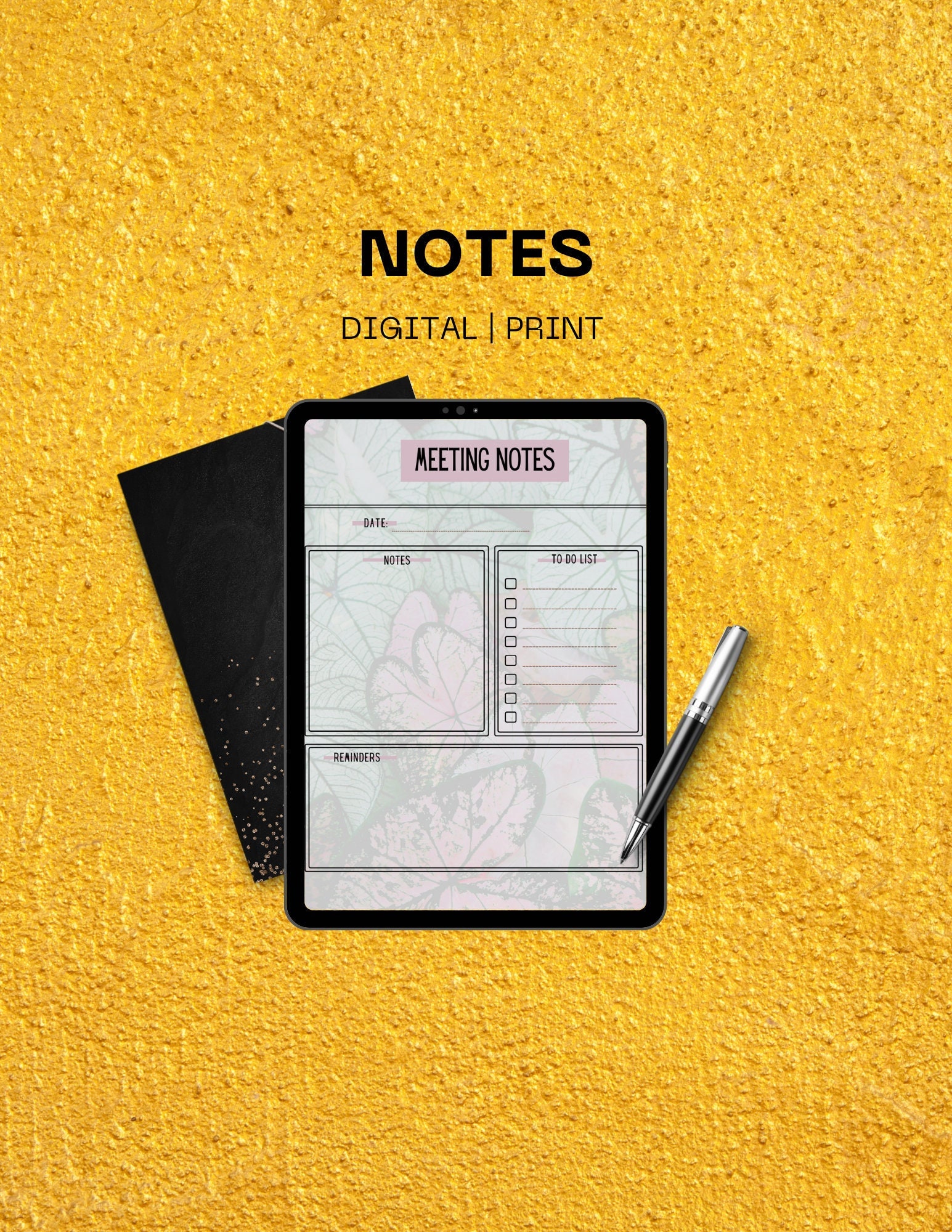 Digital or Printable Notes Template - Etsy