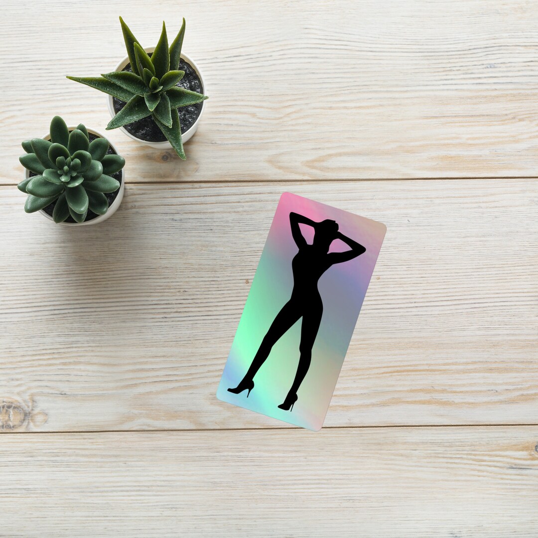Holographic Woman Silhouette Sticker Reflective Decal For Etsy