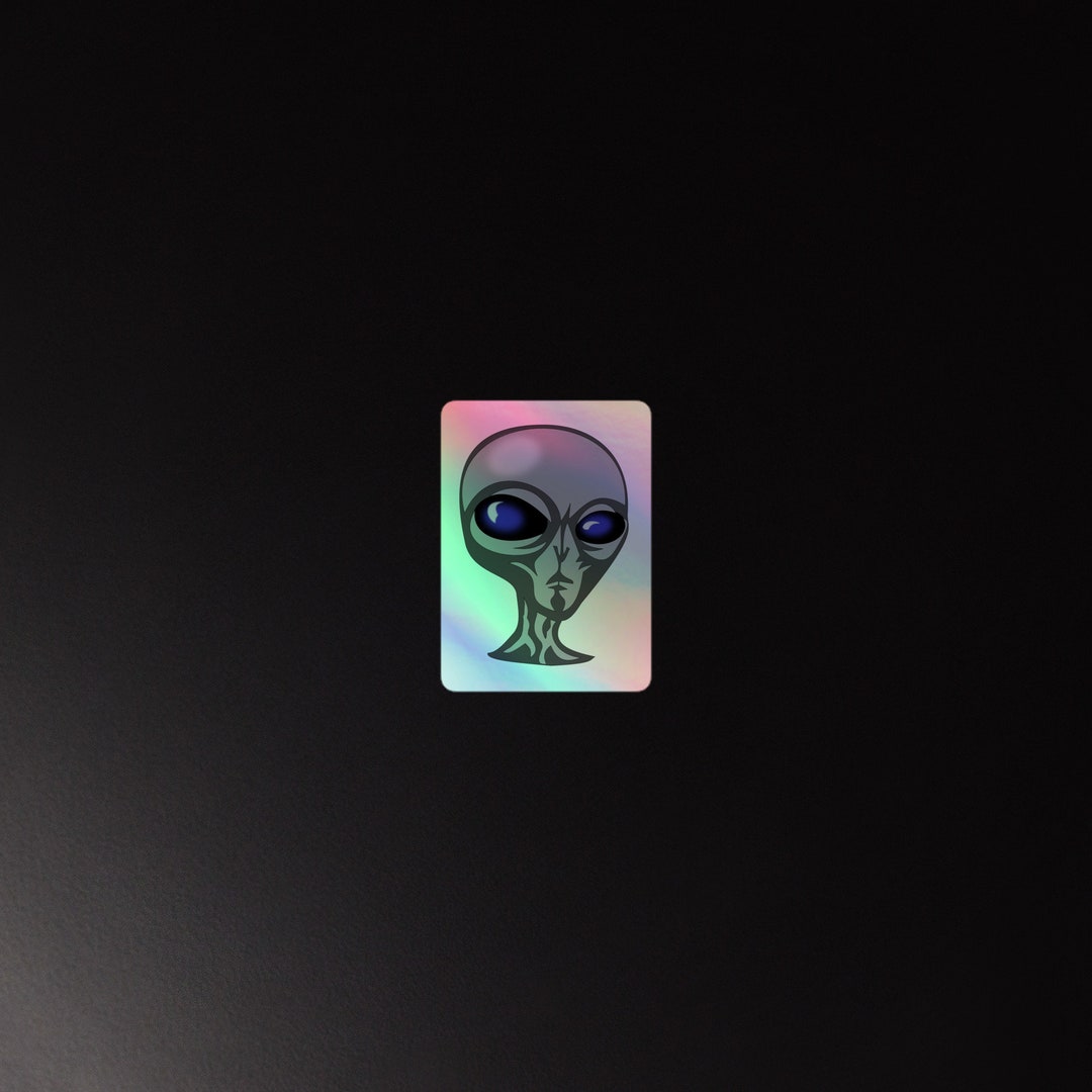 Holographic Alien Silhouette Sticker Extraterrestrial Decal - Etsy