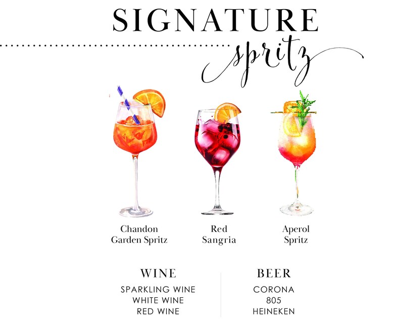 Signature Drink Menu for Weddings or Special Events - Etsy