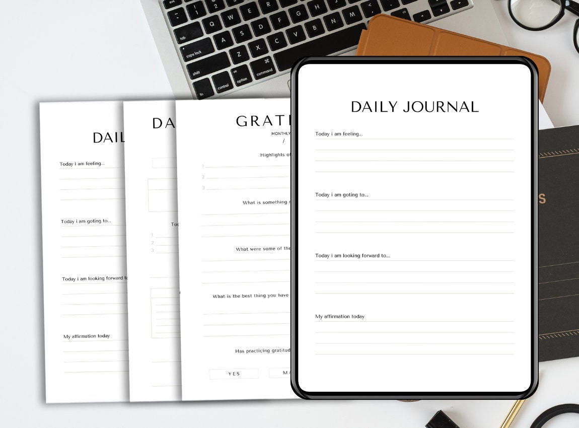Daily Affirmative Journal Printable | Mindful Planner Pages | Digital ...
